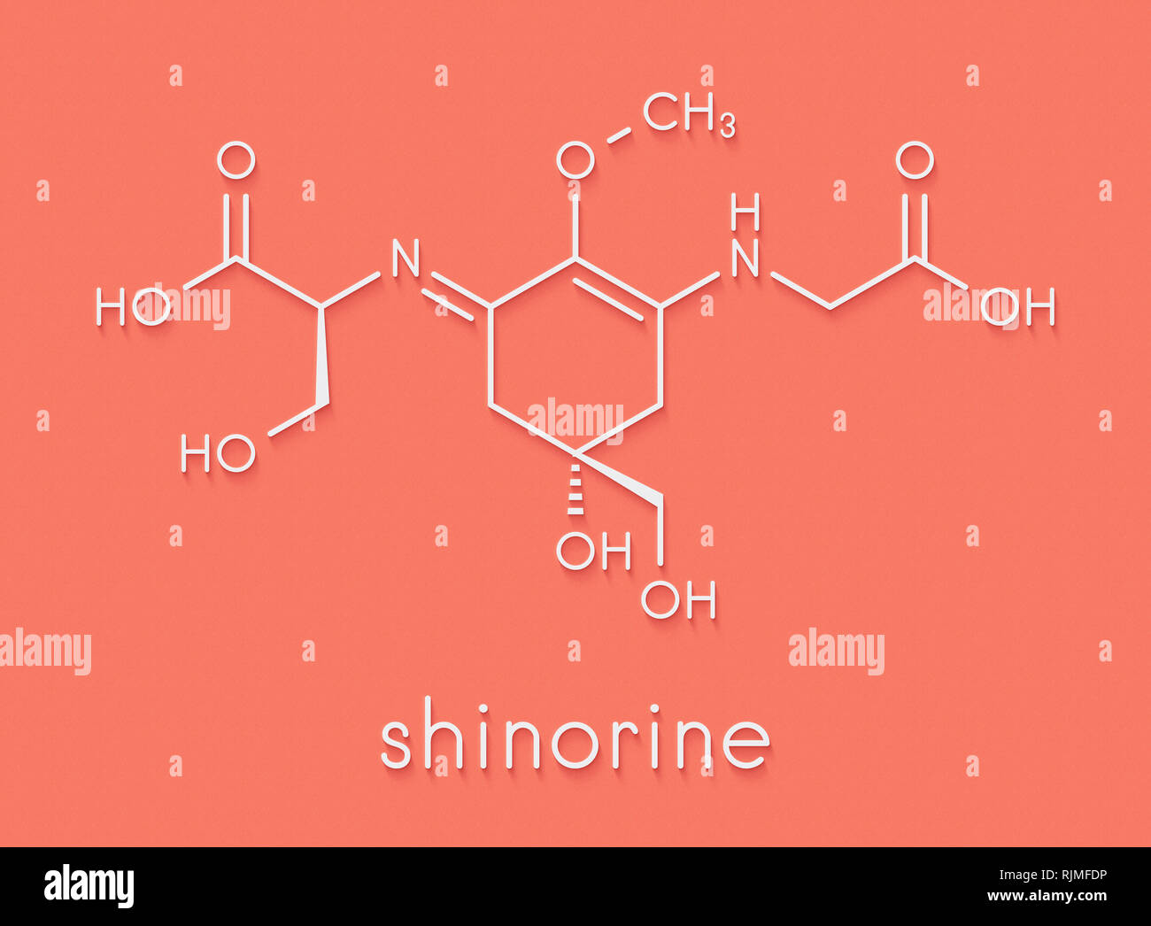 Shinorine sunscreen molecule. Skeletal formula Stock Photo - Alamy