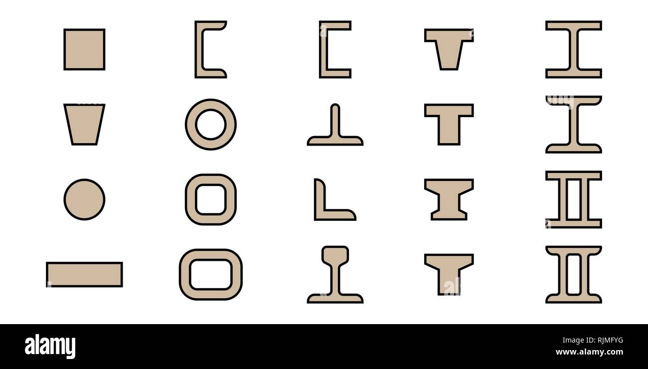 Building beams. Vector illustration. Design and architecture. Set of ...