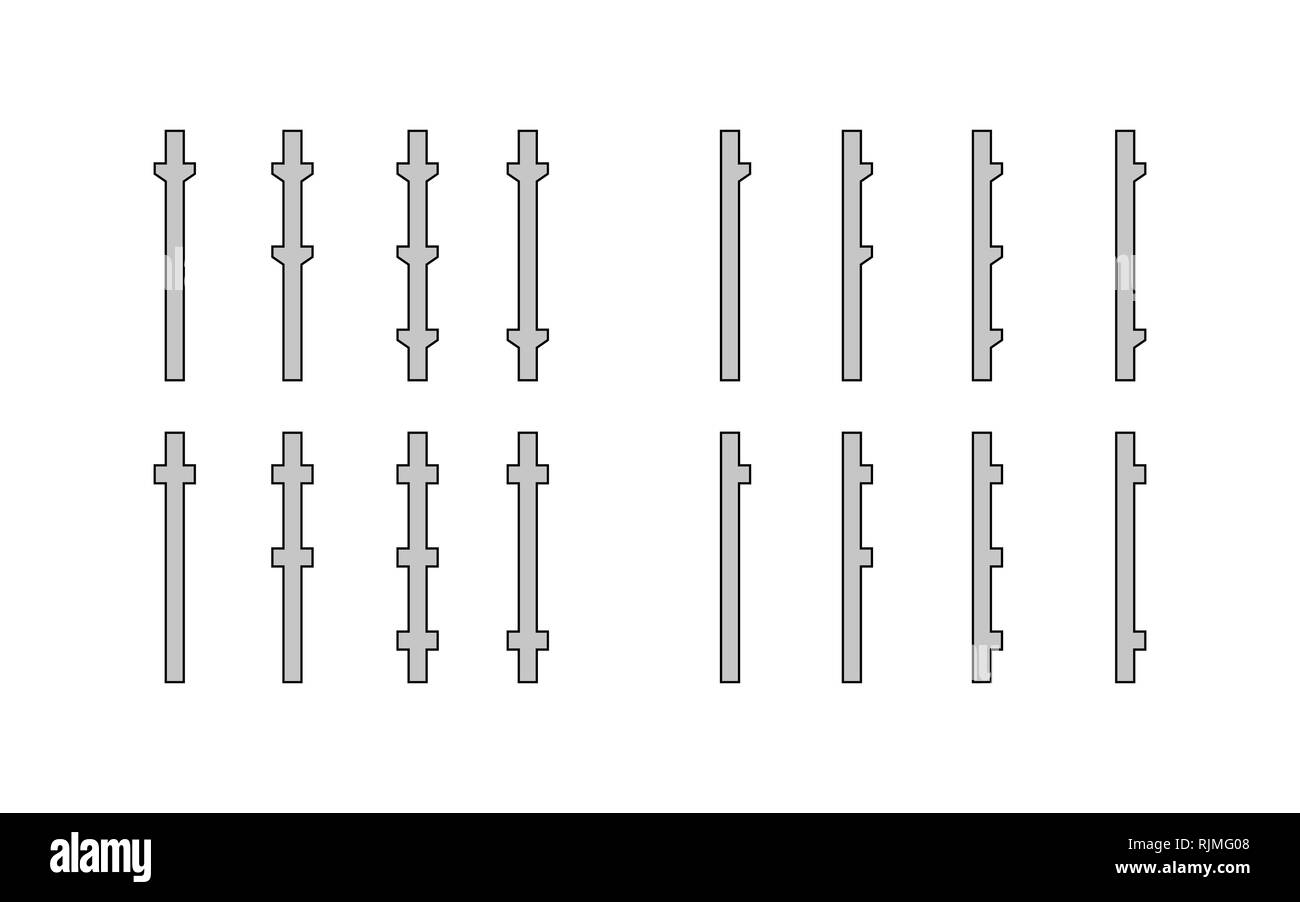 Set of columns. Engineering drawing. Vector illustration. Construction ...