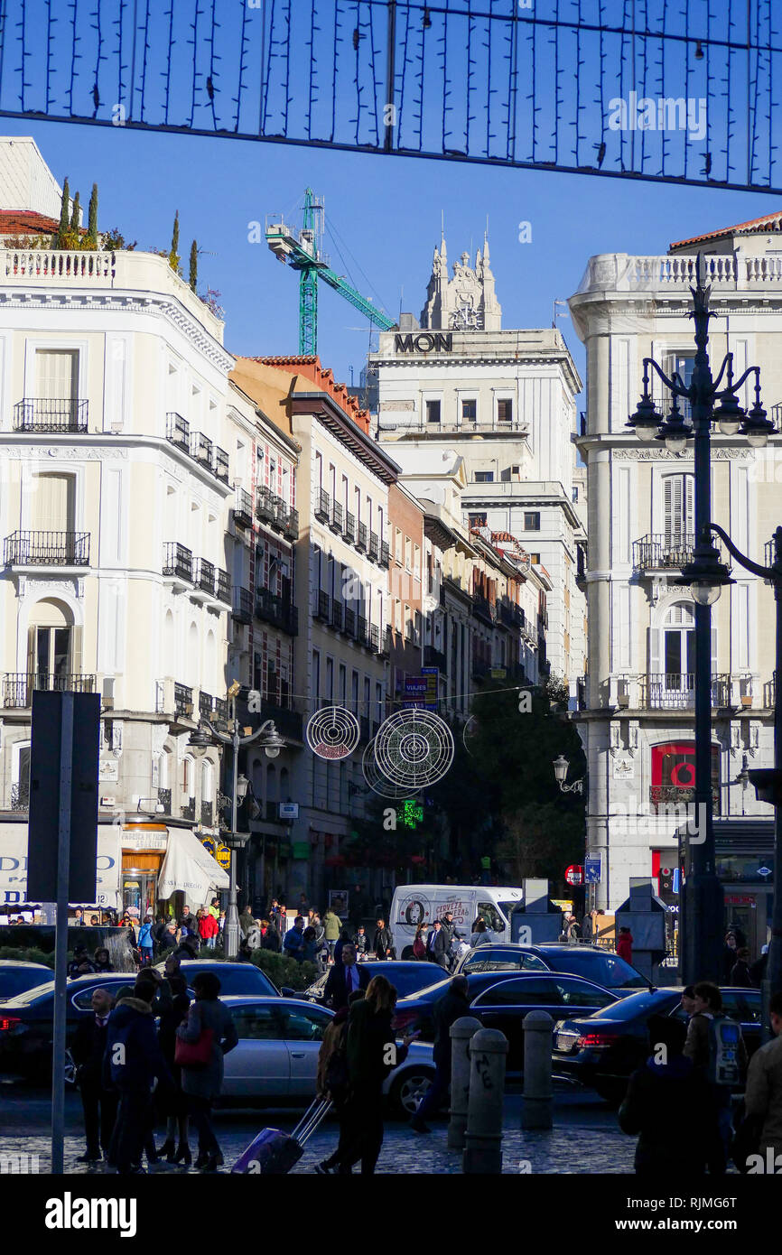 Street view, Madrid, Spain Stock Photo - Alamy