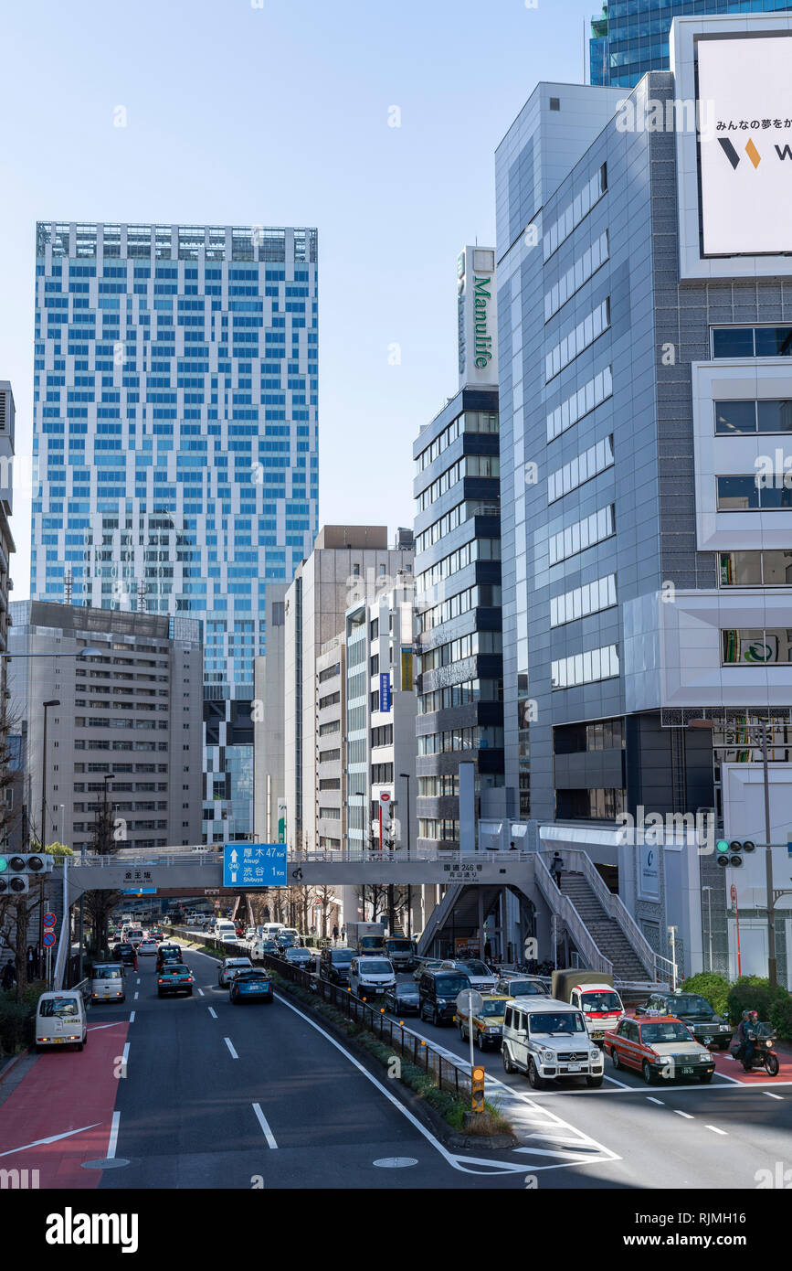 Shibuya Stream view from Aoyama street, Shibuya-Ku, Tokyo, Japan Stock ...