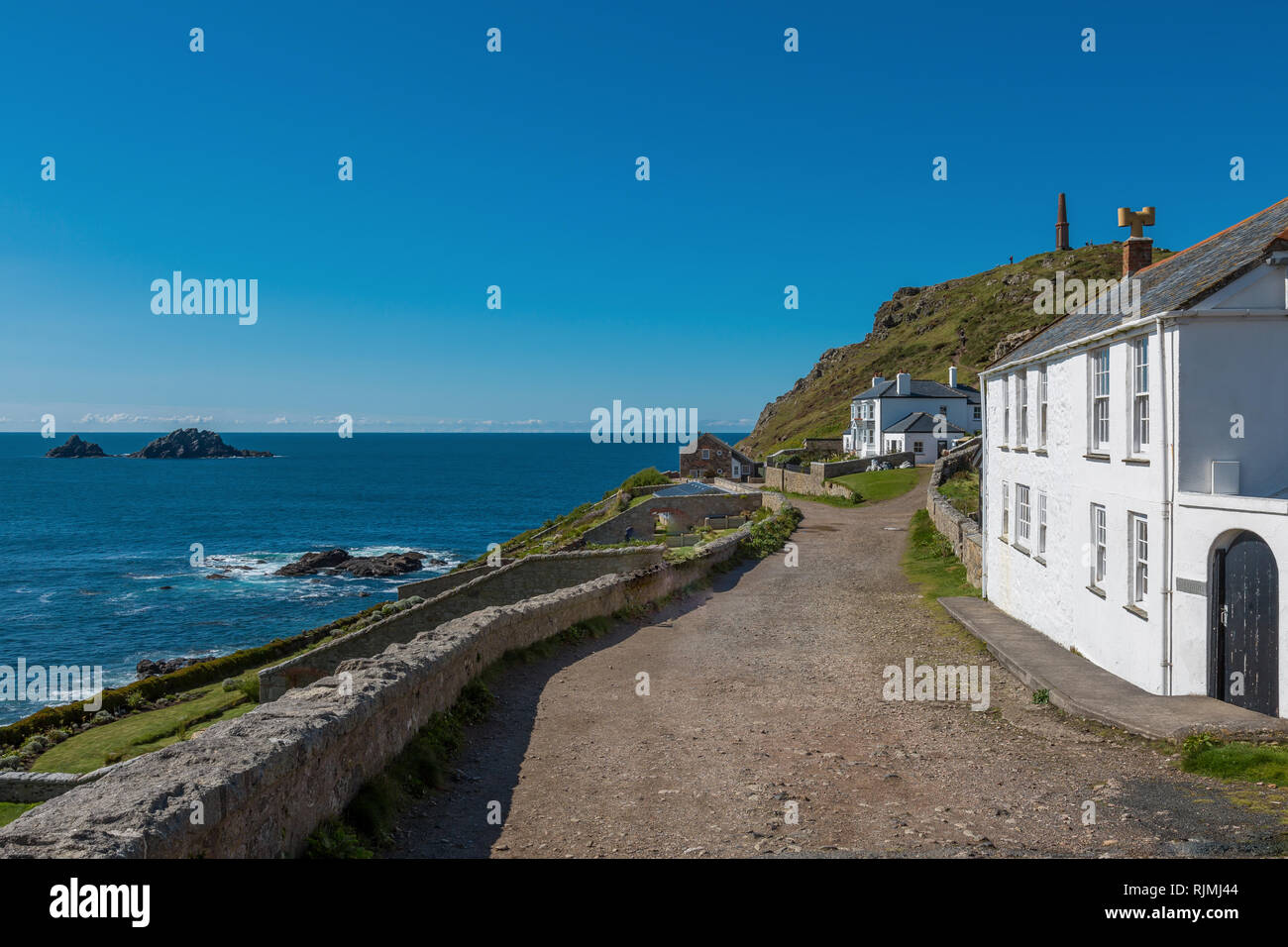 Headland Cape Cornwall on the coast in southern England Stock Photo - Alamy