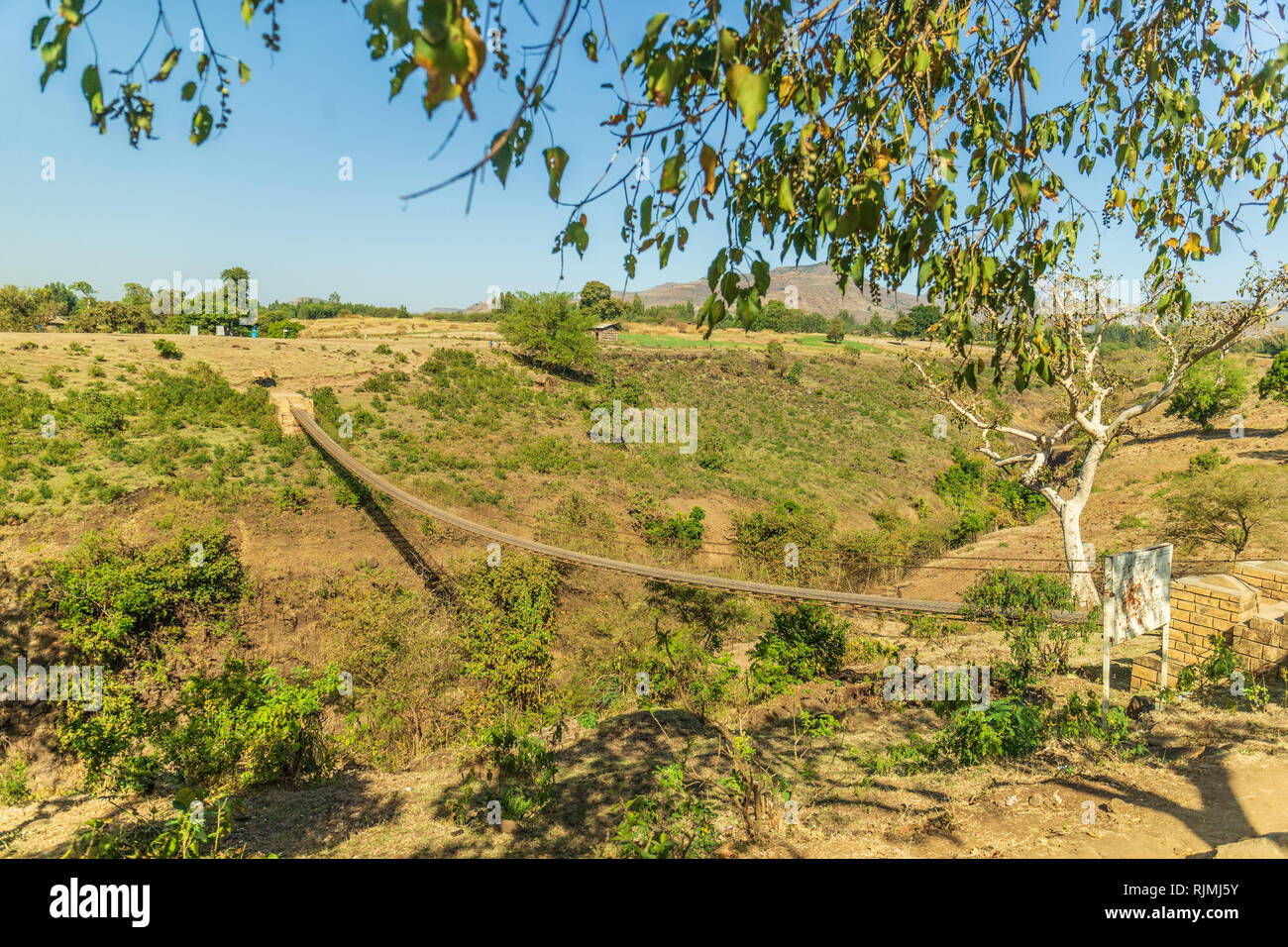 Hanging bridge over the Blue Nile in Ethiopia Stock Photo - Alamy