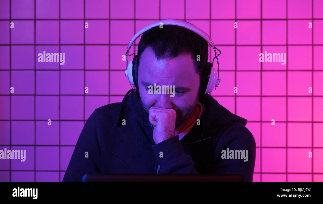 Gamer crying watching stream how his team loses Stock Photo - Alamy