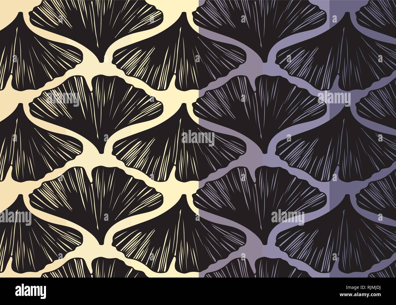 Ginkgo leaf vector background in a colorful palette Stock Vector Image ...