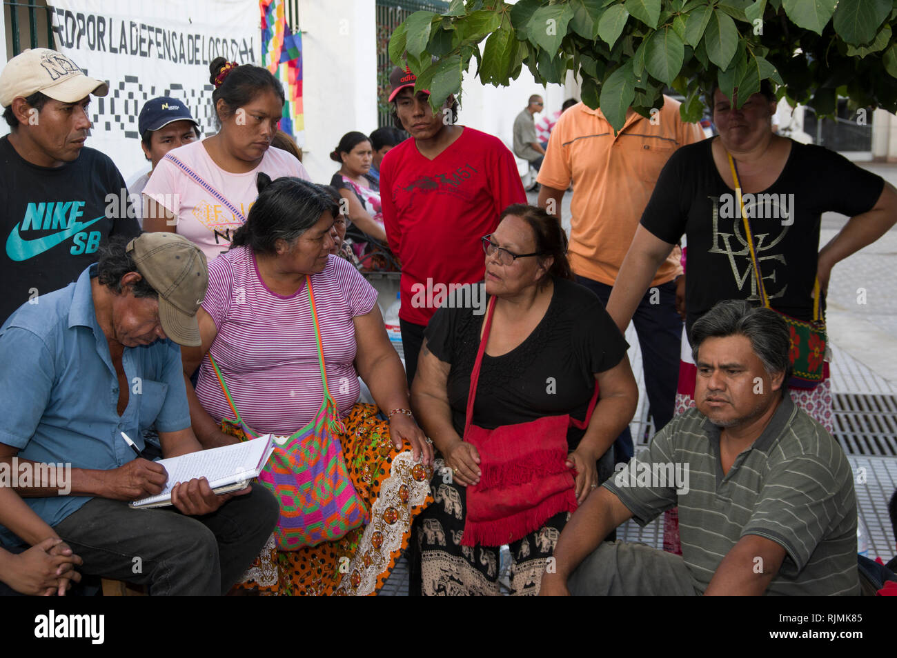 Wichis people in the main square in Salta, Argentina protesting for ...