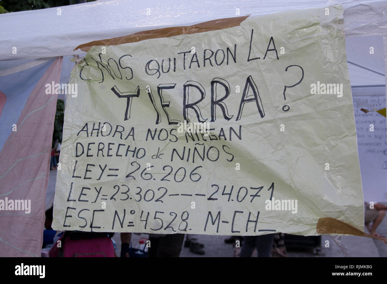 Wichis people in the main square in Salta, Argentina protesting for ...