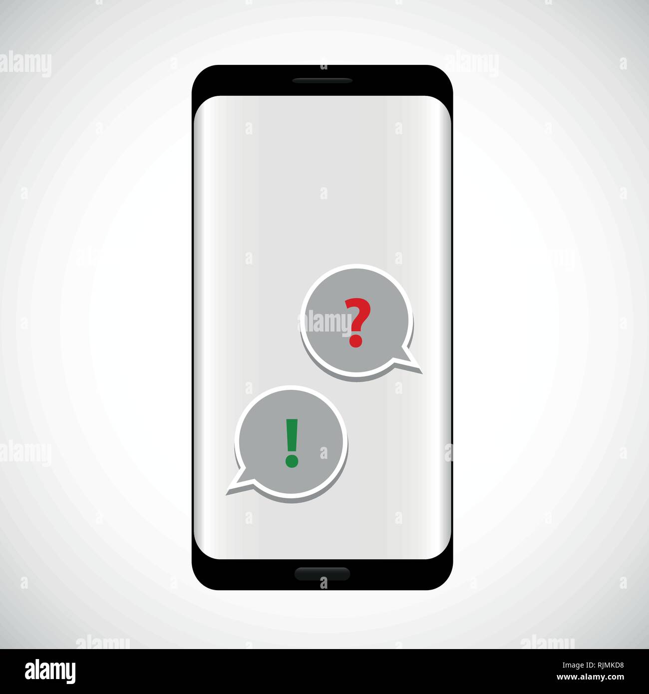 flat icon of a communication question and answer via smartphone vector ...