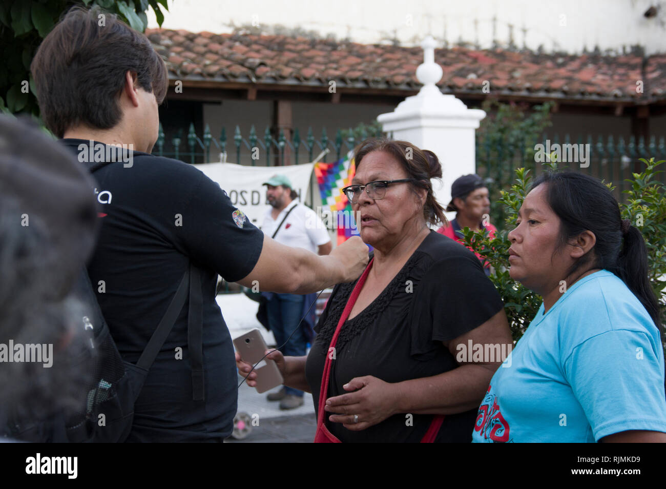 Wichis people in the main square in Salta, Argentina protesting for ...