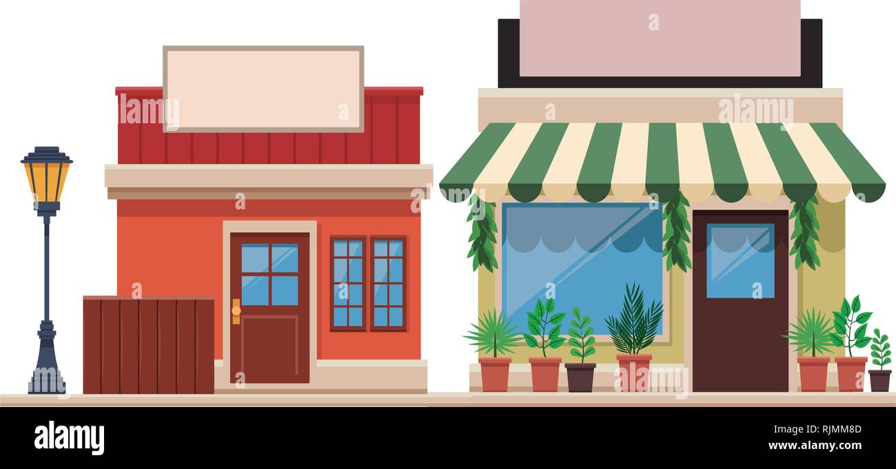stores shopping front cartoon Stock Vector Image & Art - Alamy