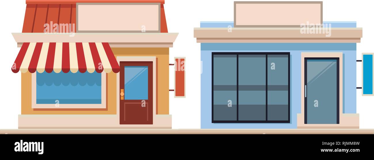 stores shopping front cartoon Stock Vector Image & Art - Alamy