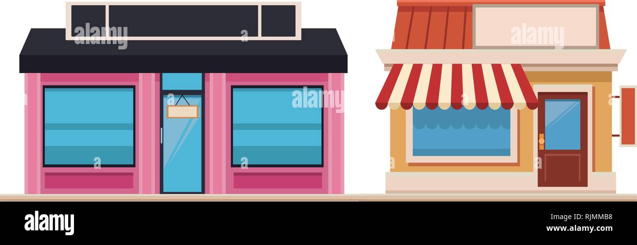 stores shopping front cartoon Stock Vector Image & Art - Alamy