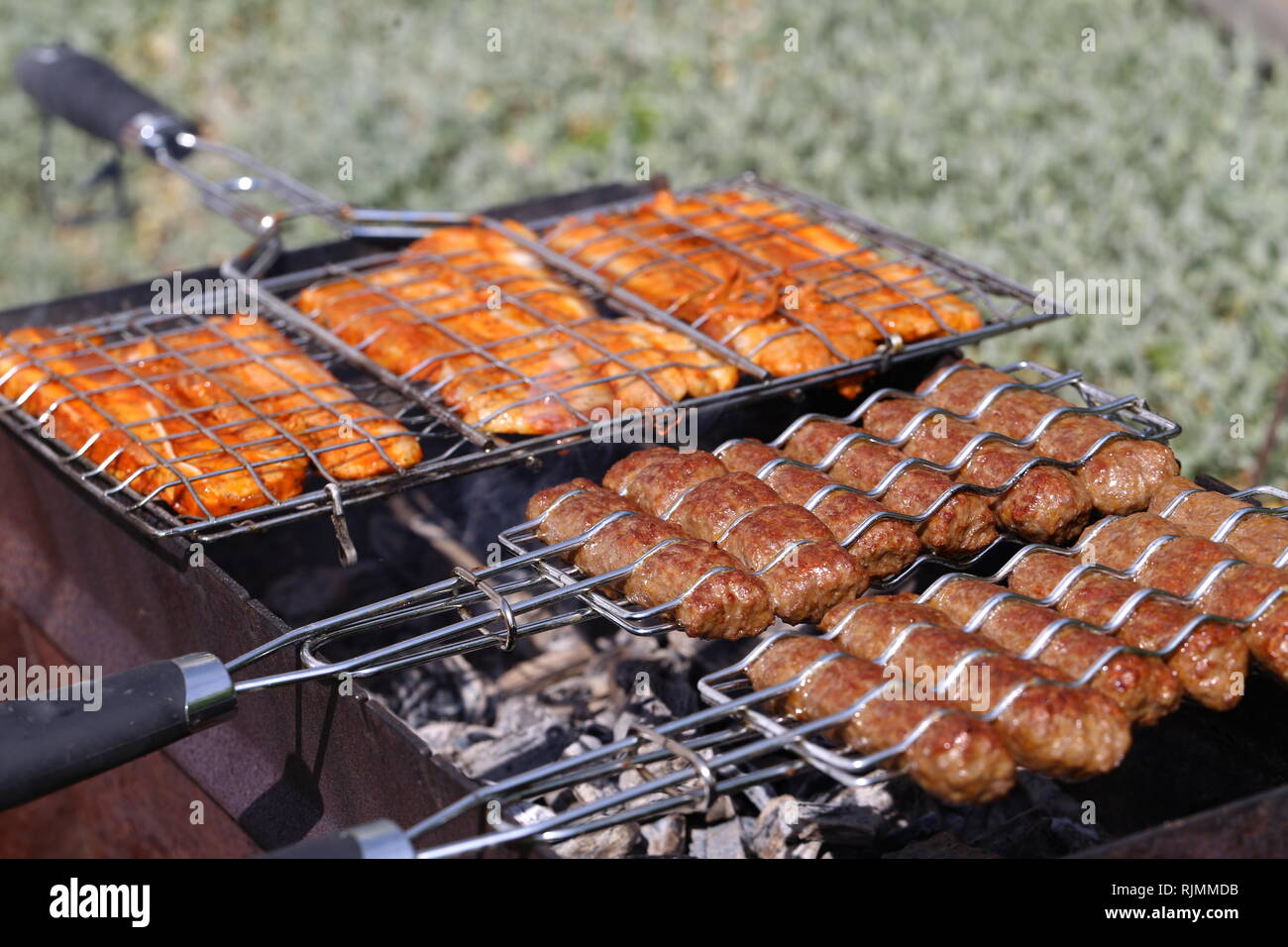 Meat is grilled / Barbecue cooking Stock Photo - Alamy
