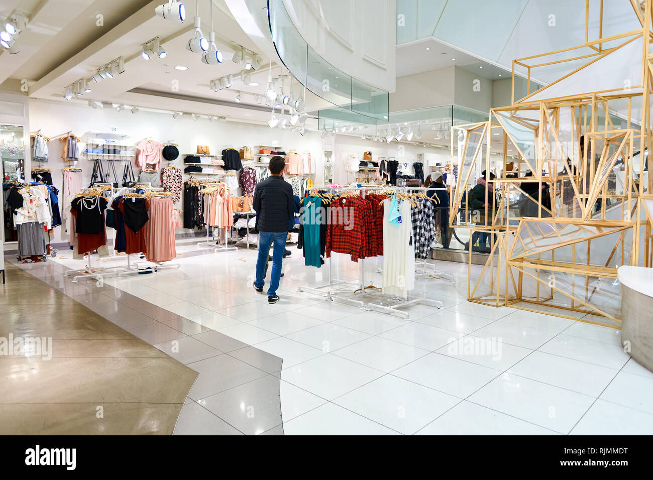 NEW YORK - MARCH 19, 2016: inside of Forever 21 in New-York. Forever 21 ...