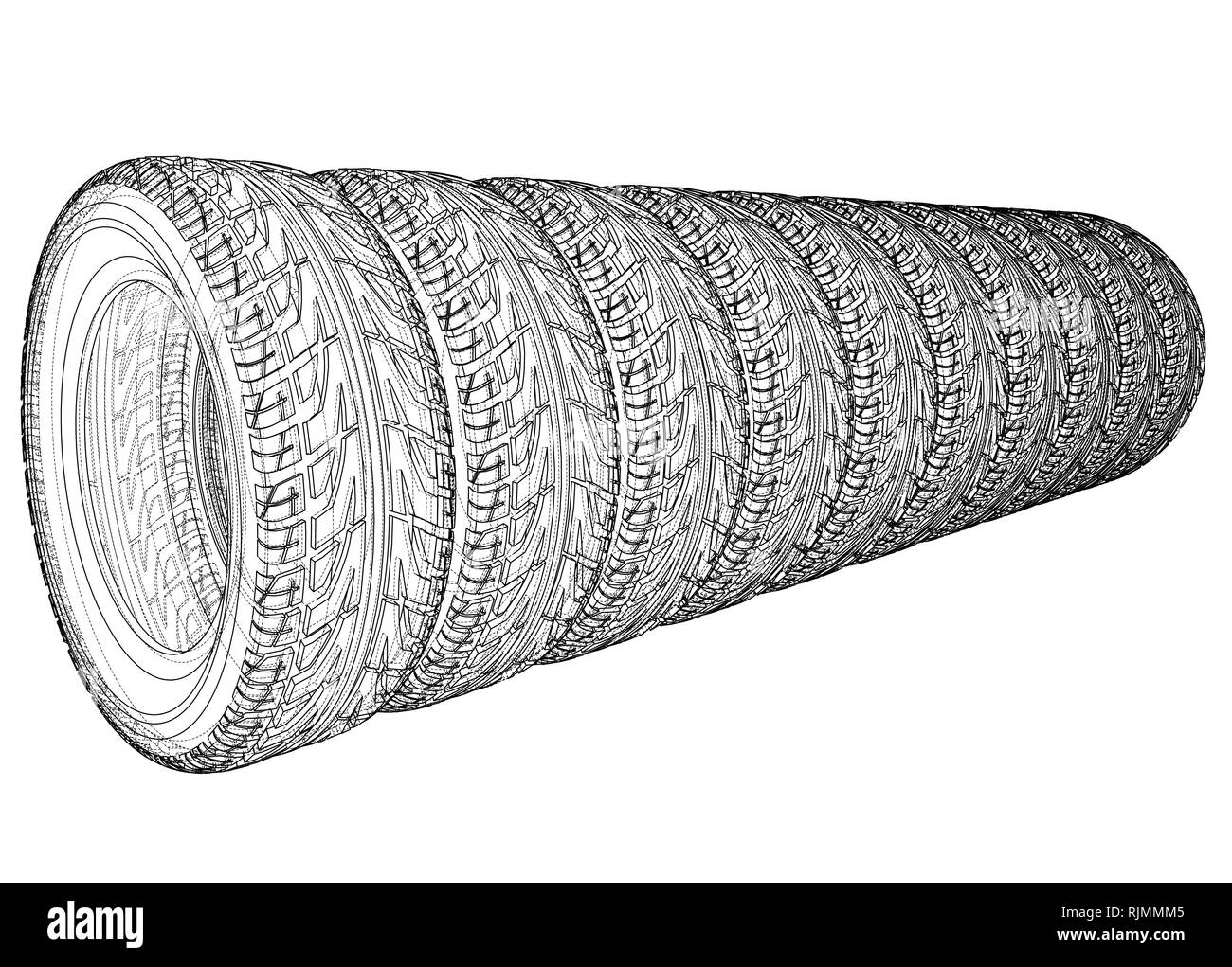 Car tires concept. Vector rendering of 3d Stock Vector Image & Art - Alamy