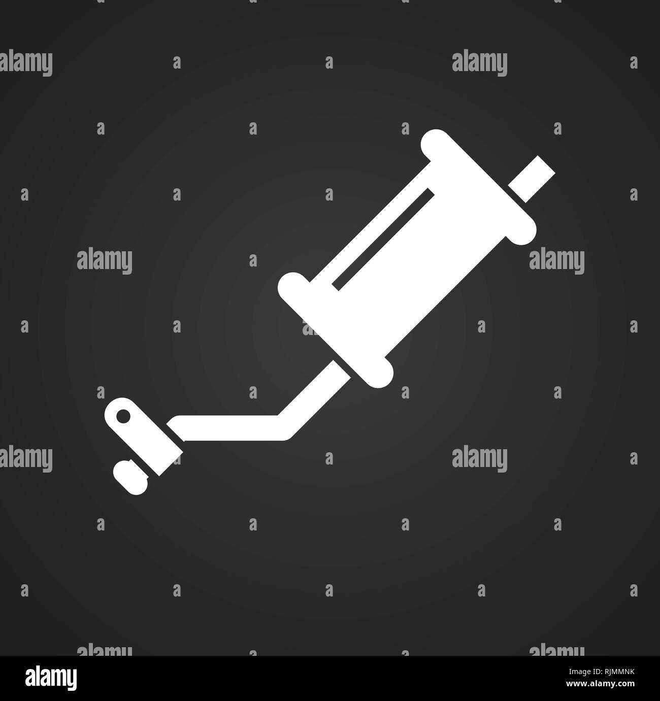 Car exhaust system icon on black background for graphic and web design ...