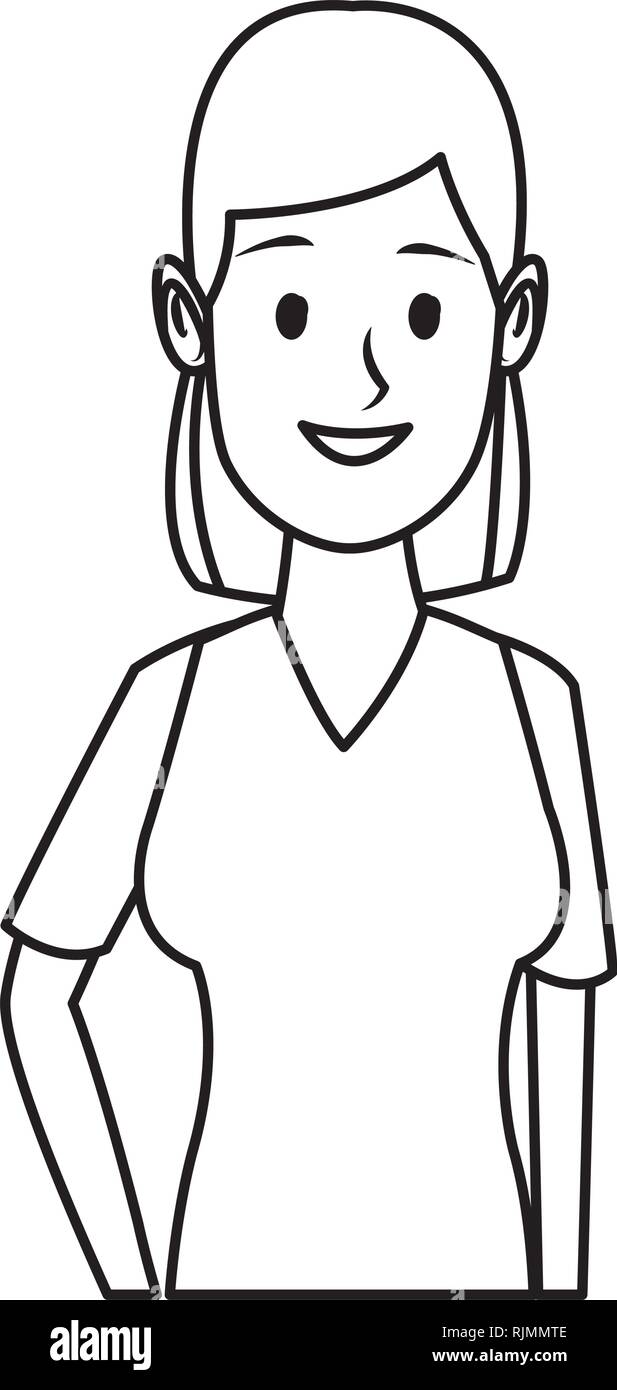 young woman upperbody cartoon Stock Vector Image & Art - Alamy