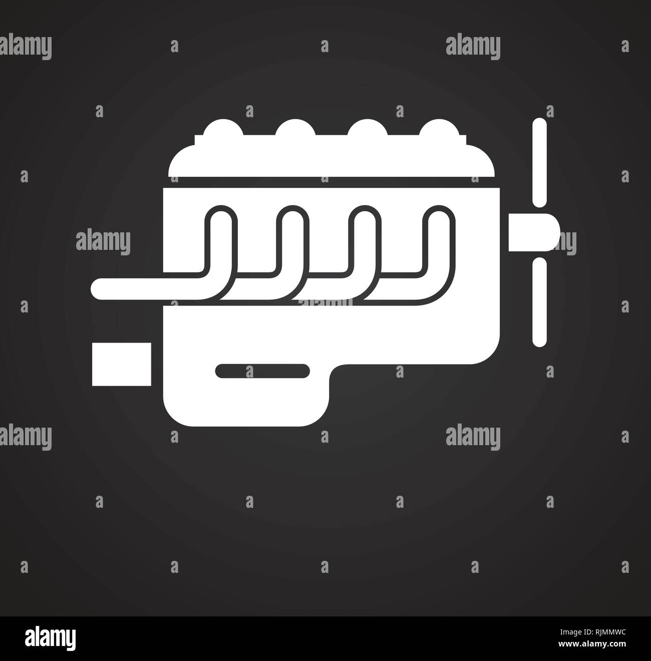 Car engine icon on black background for graphic and web design, Modern ...