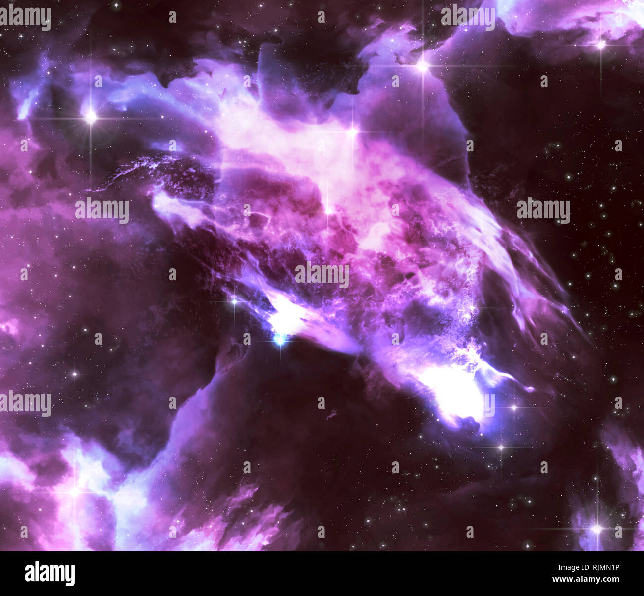 Space exploration, nebulae and stars. Interstellar agglomerates of dust ...