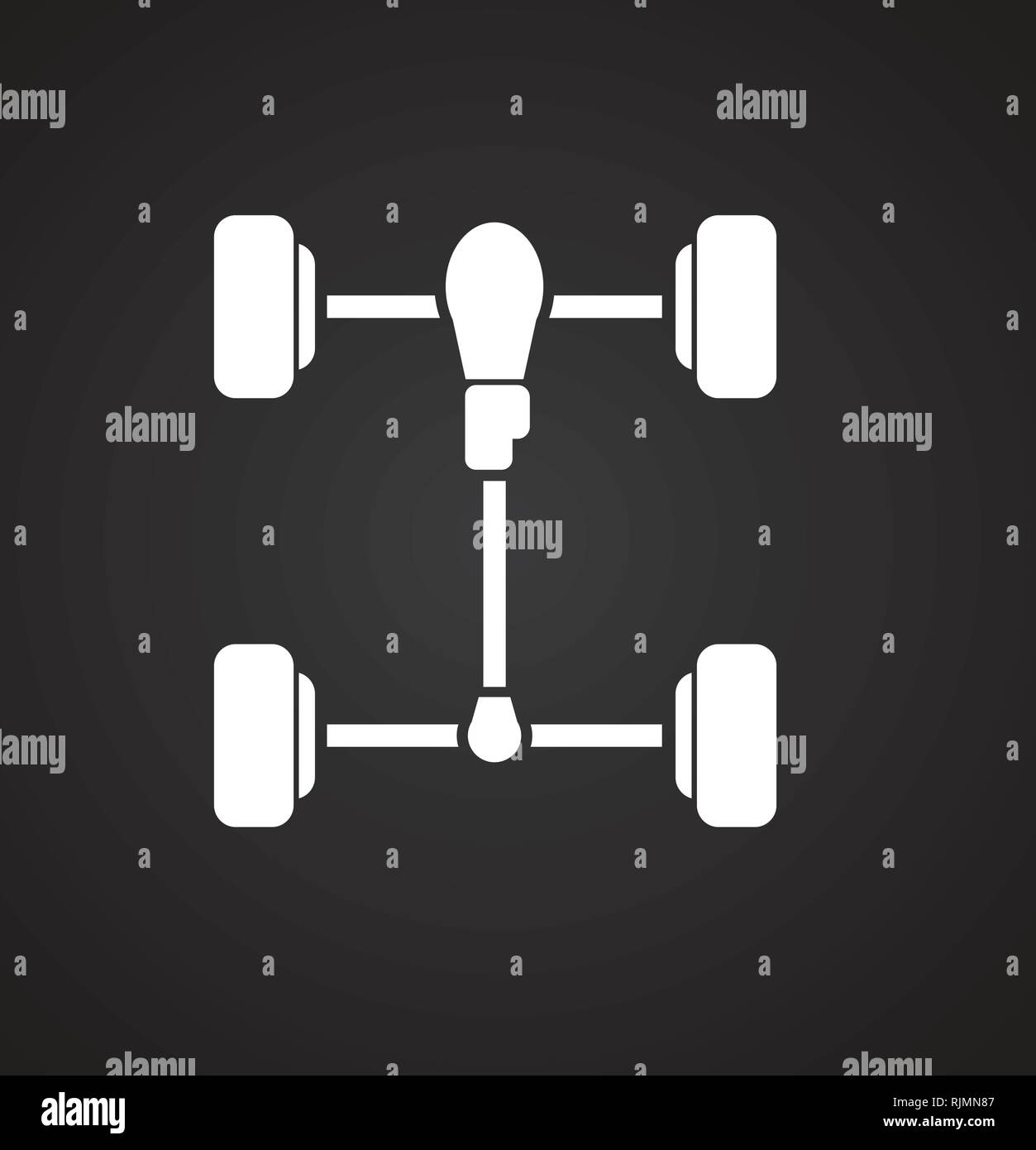 Car wheels base icon on black background for graphic and web design ...