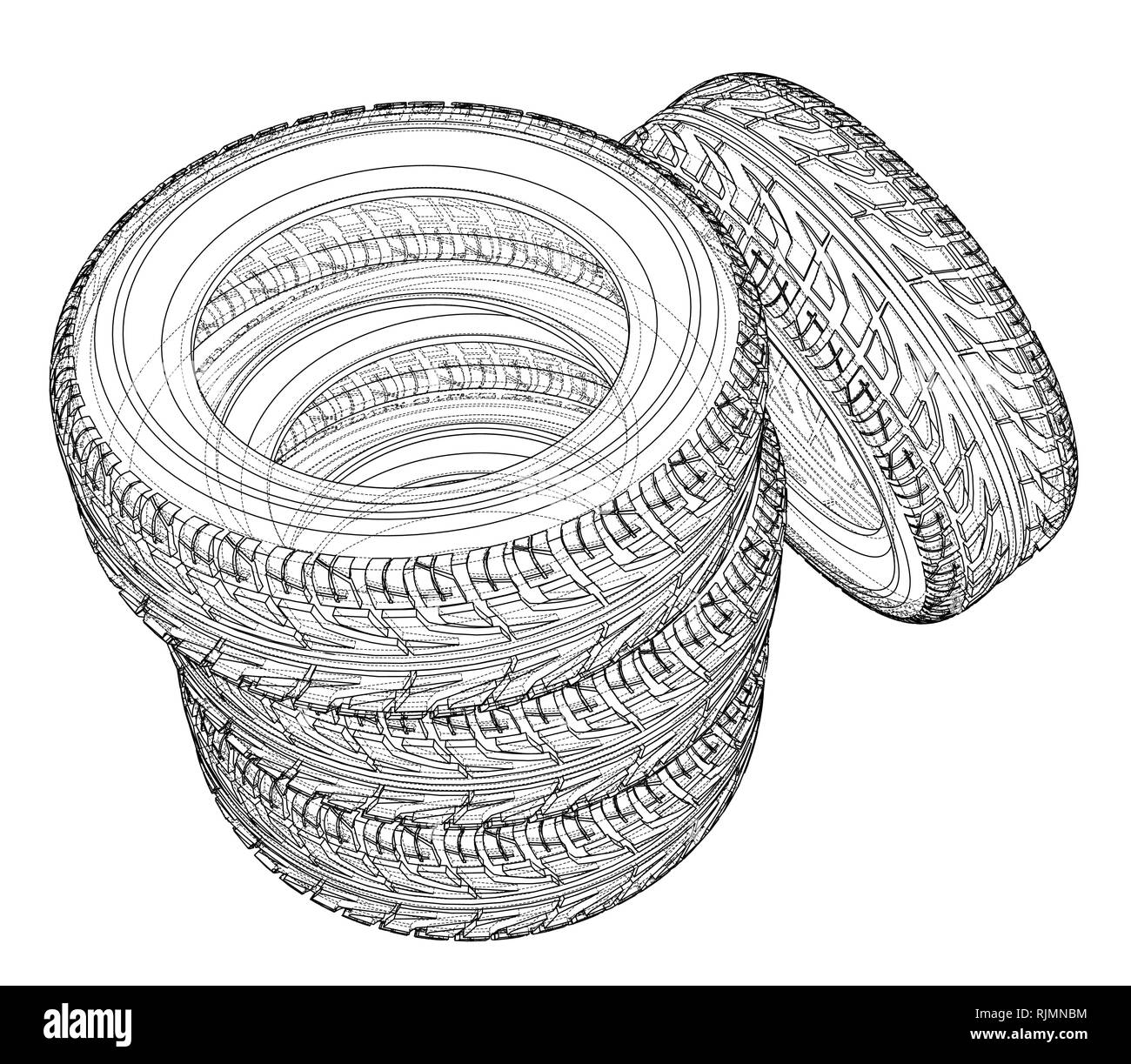 Car tires concept. Vector rendering of 3d Stock Vector Image & Art - Alamy
