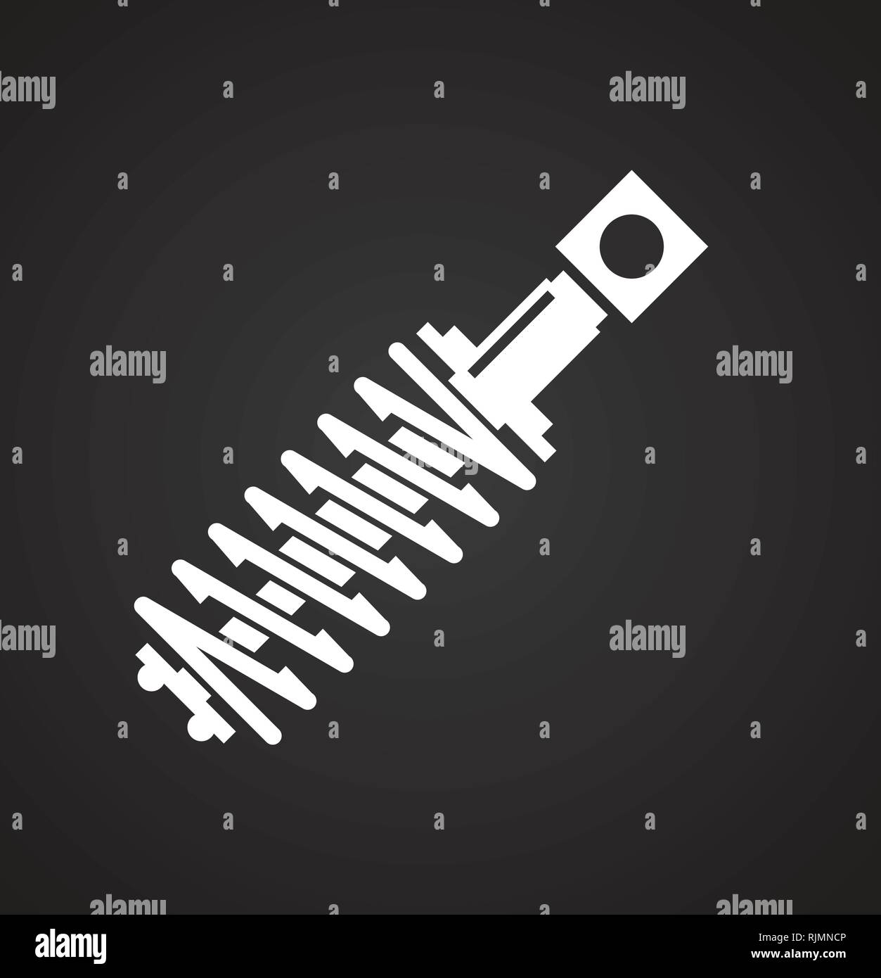 Car shock absorber icon on black background for graphic and web design ...