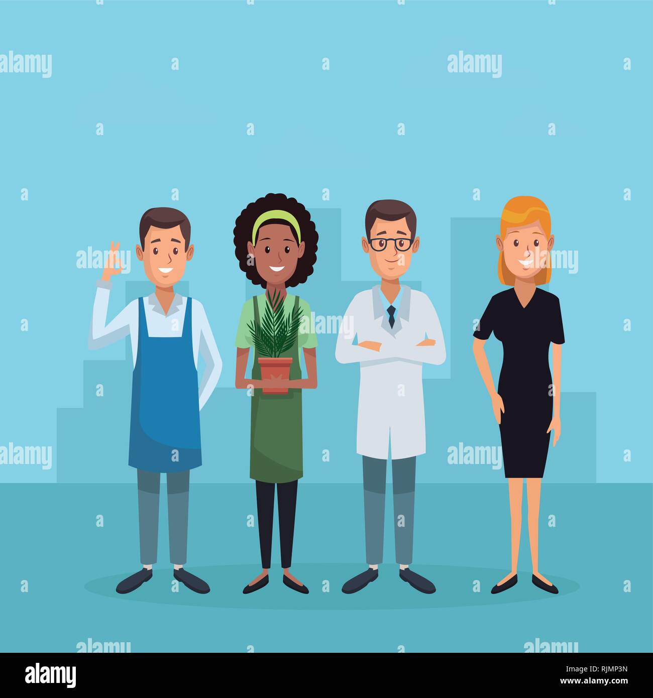 labor day professional people cartoon Stock Vector Image & Art - Alamy