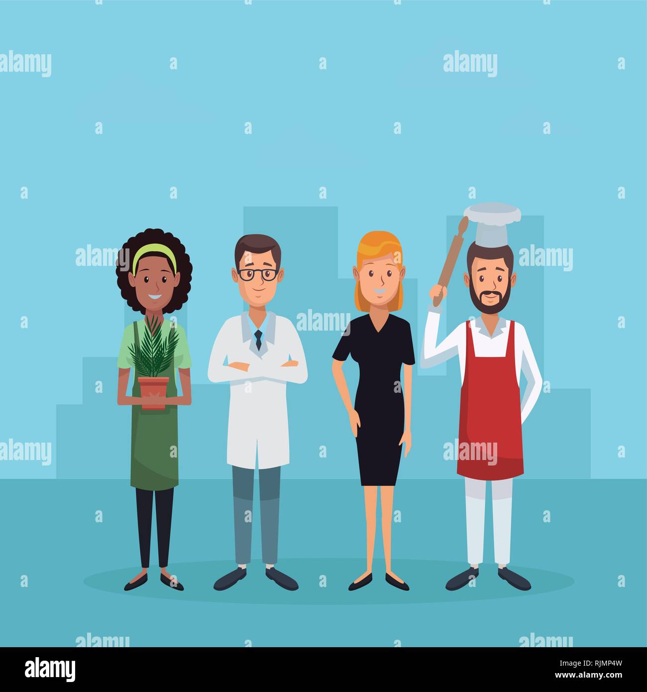 labor day professional people cartoon Stock Vector Image & Art - Alamy