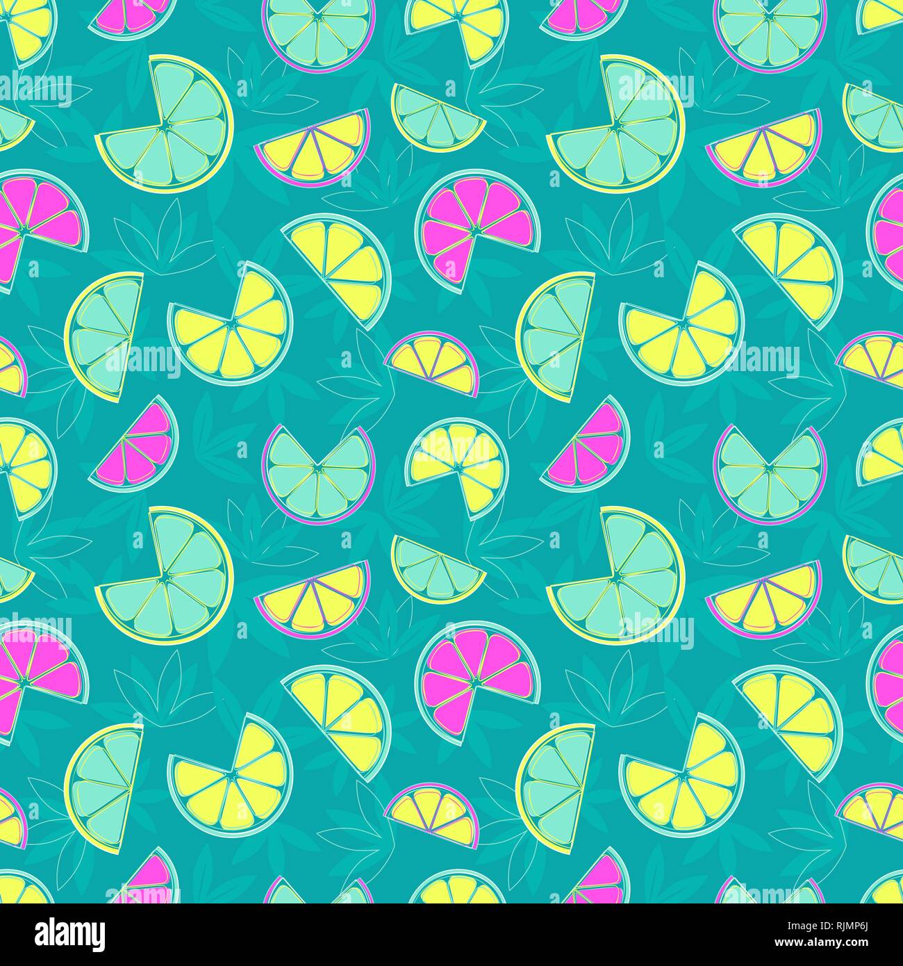 Hand drawn sliced citrus seamless pattern Stock Vector Image & Art - Alamy