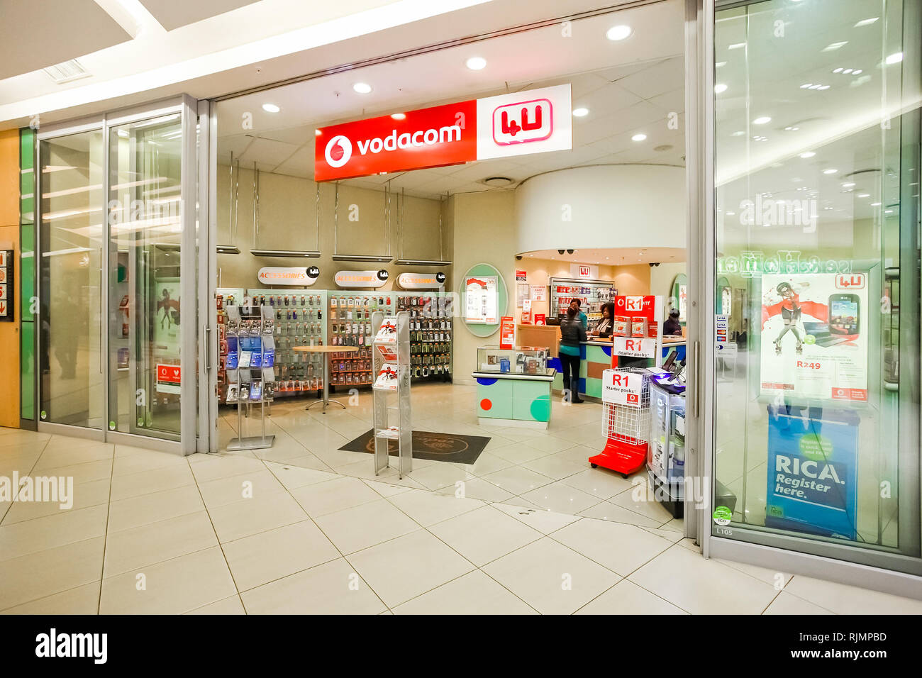 Johannesburg, South Africa - July 05 2011: Inside interior of a mobile ...