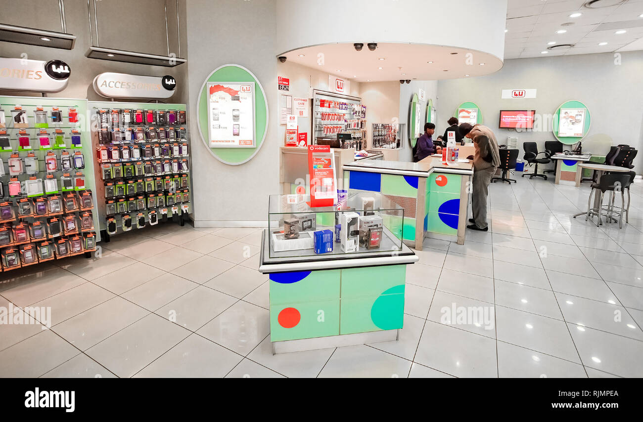 Johannesburg, South Africa - July 05 2011: Inside interior of a mobile ...