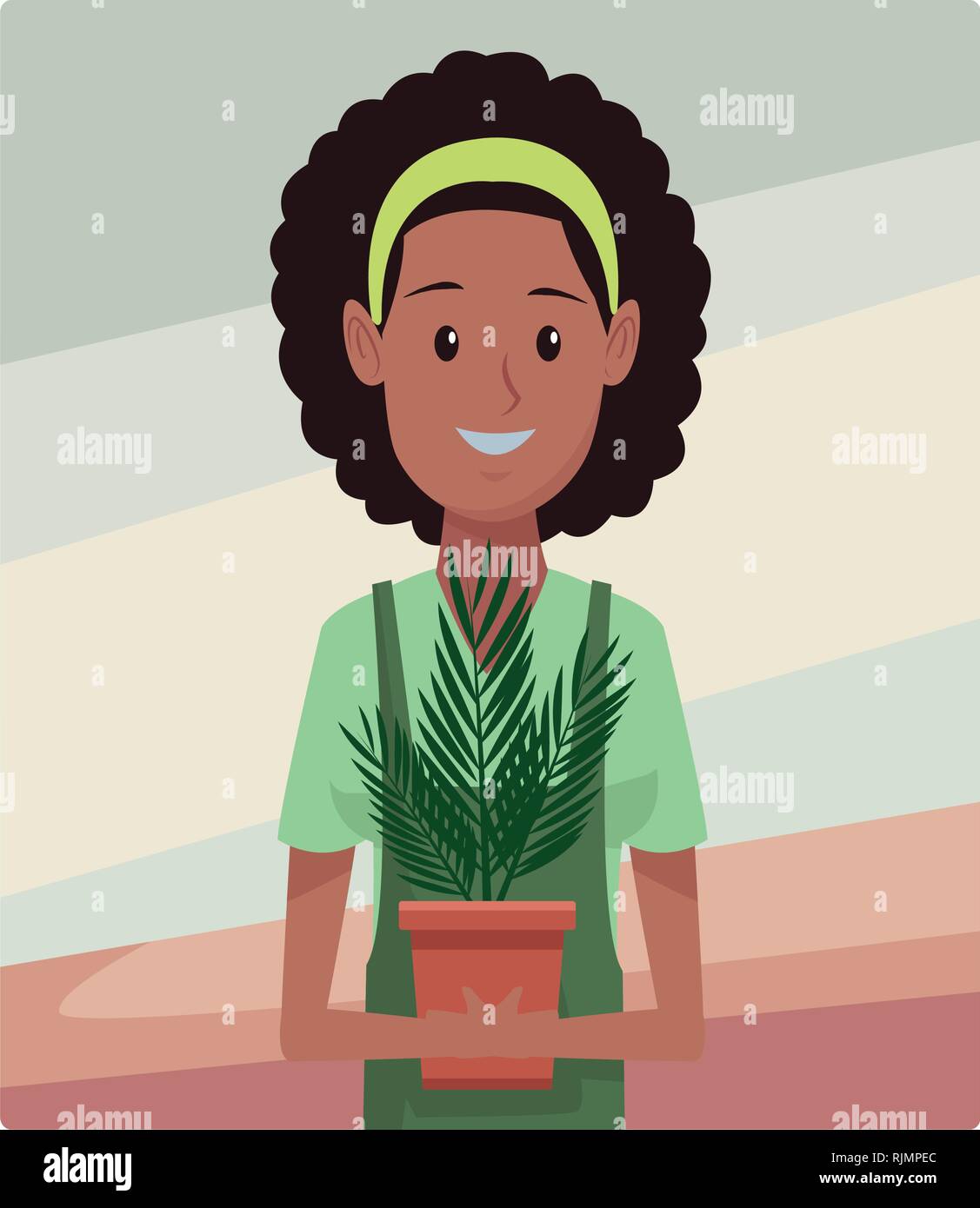 young planter woman cartoon Stock Vector Image & Art - Alamy