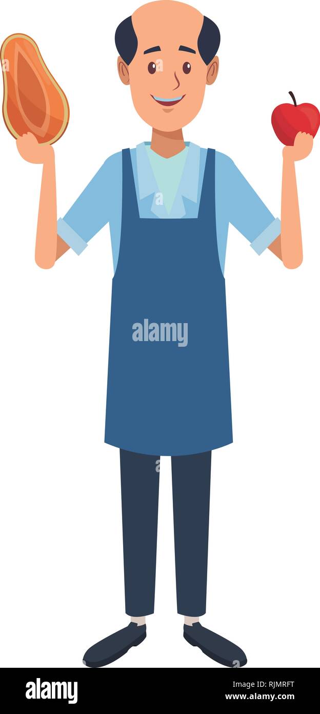 grocery man cartoon Stock Vector Image & Art - Alamy