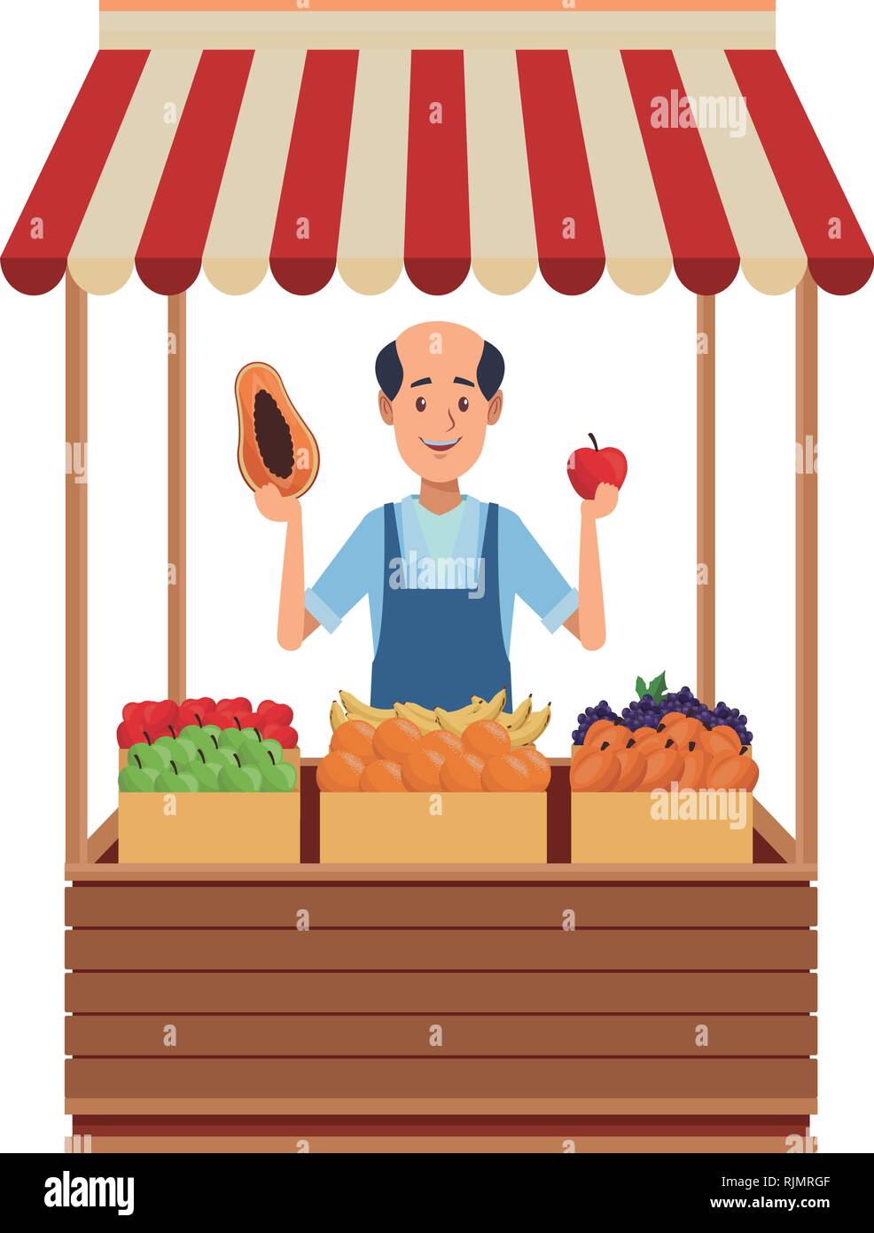 grocery man cartoon Stock Vector Image & Art - Alamy