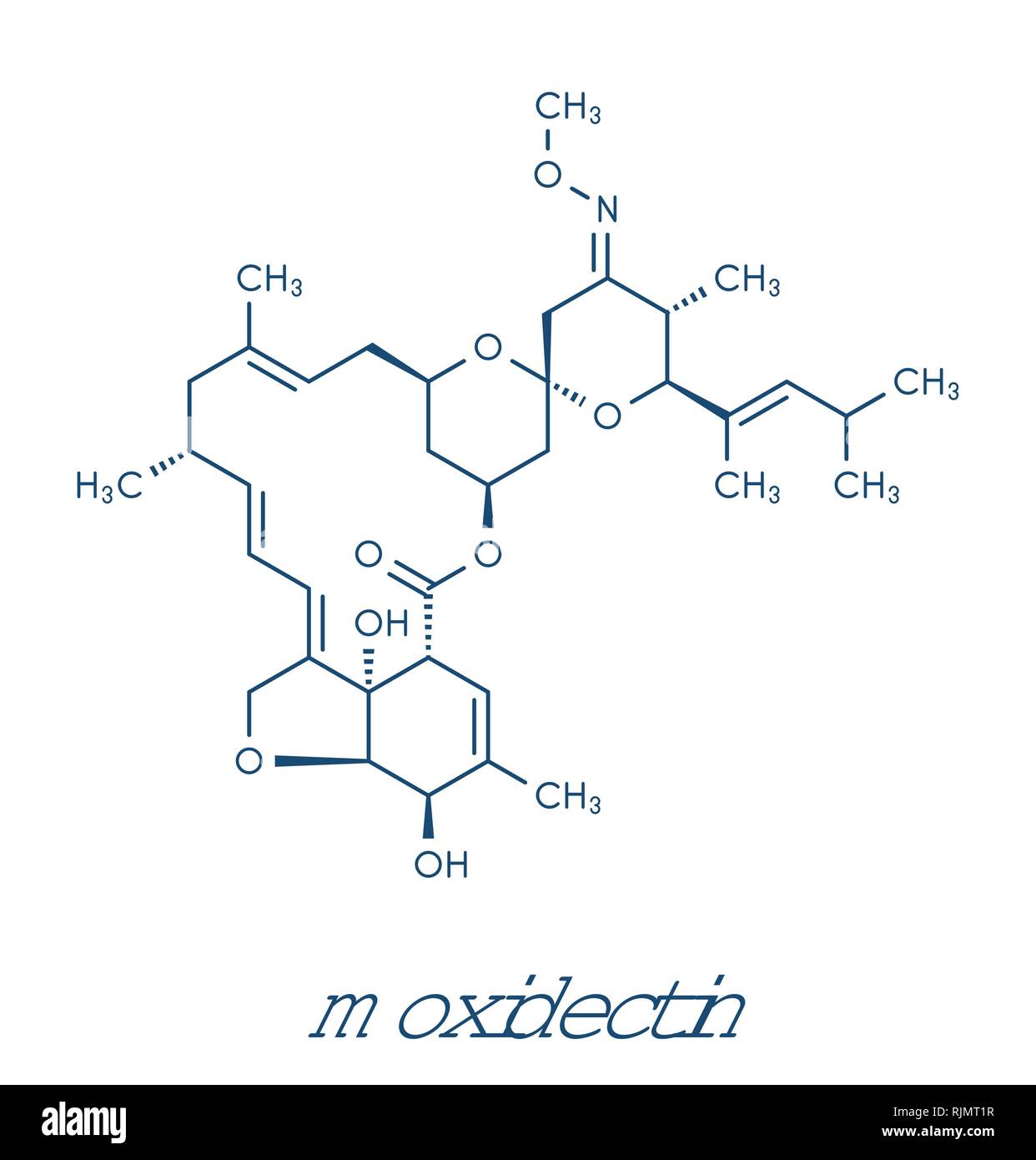 Moxidectin anthelmintic drug molecule. Skeletal formula Stock Vector ...