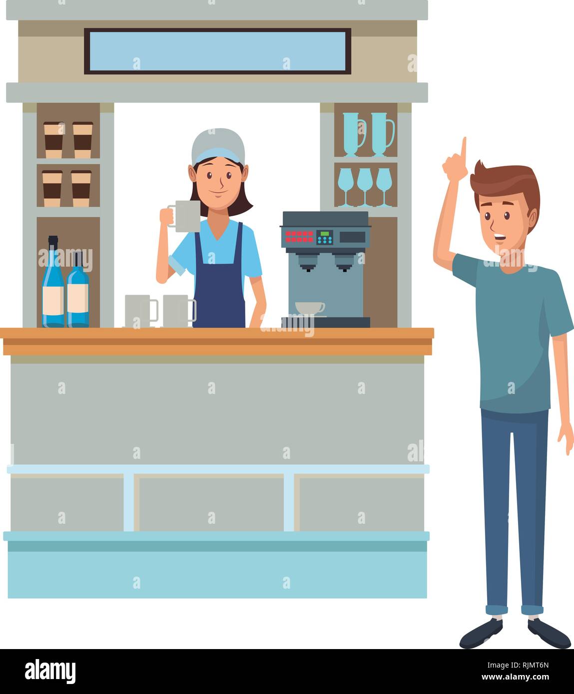 Coffee shop cartoon hi-res stock photography and images - Alamy