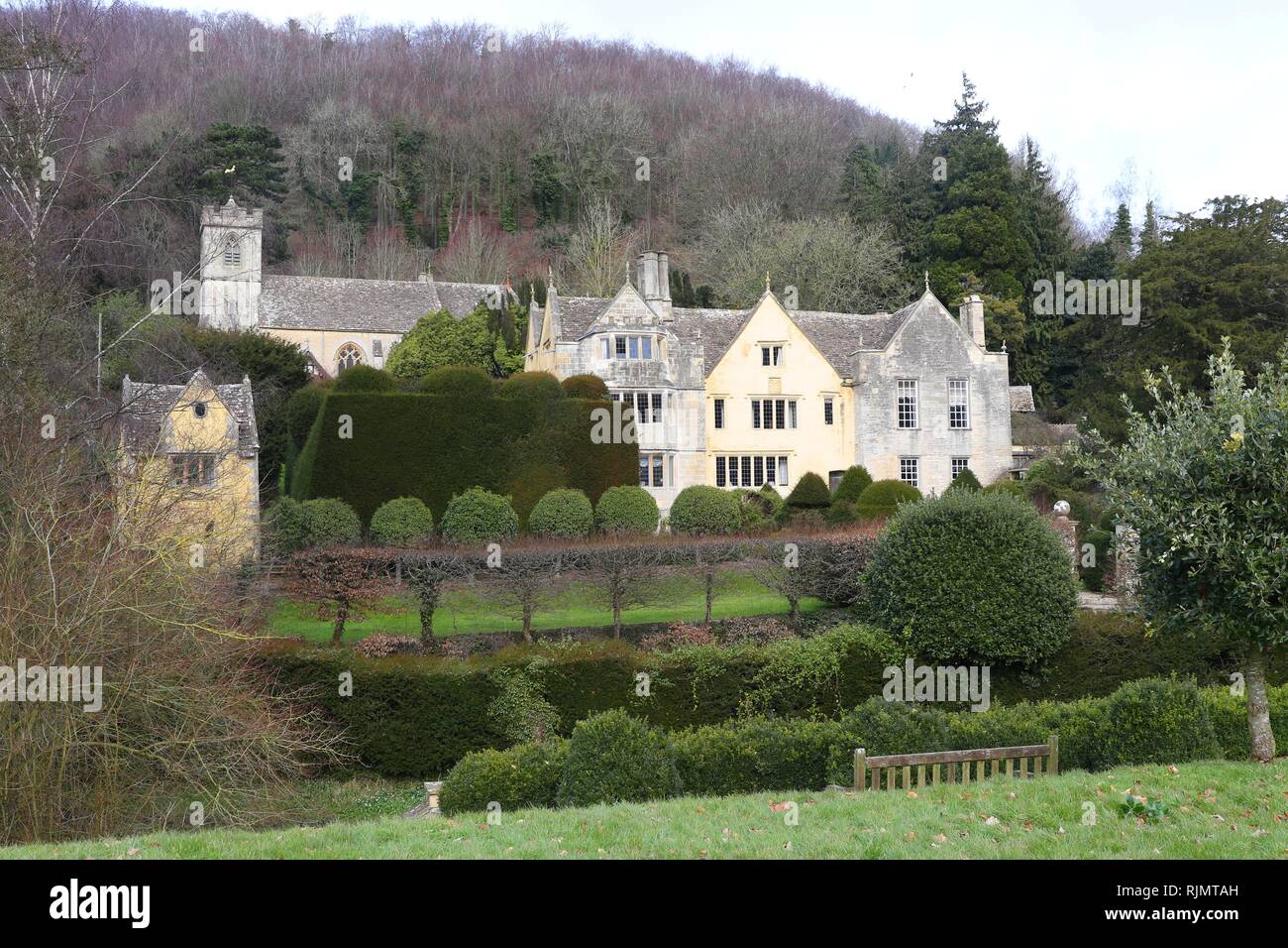Owlpen Manor, the grade 1 listed Tudor country house in the village of ...