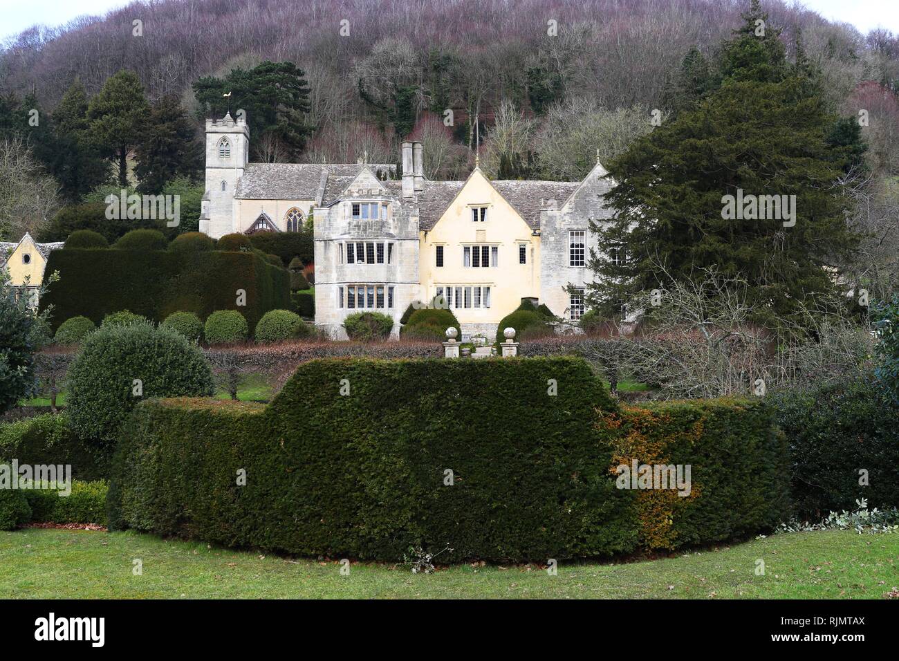 Owlpen Manor, the grade 1 listed Tudor country house in the village of ...