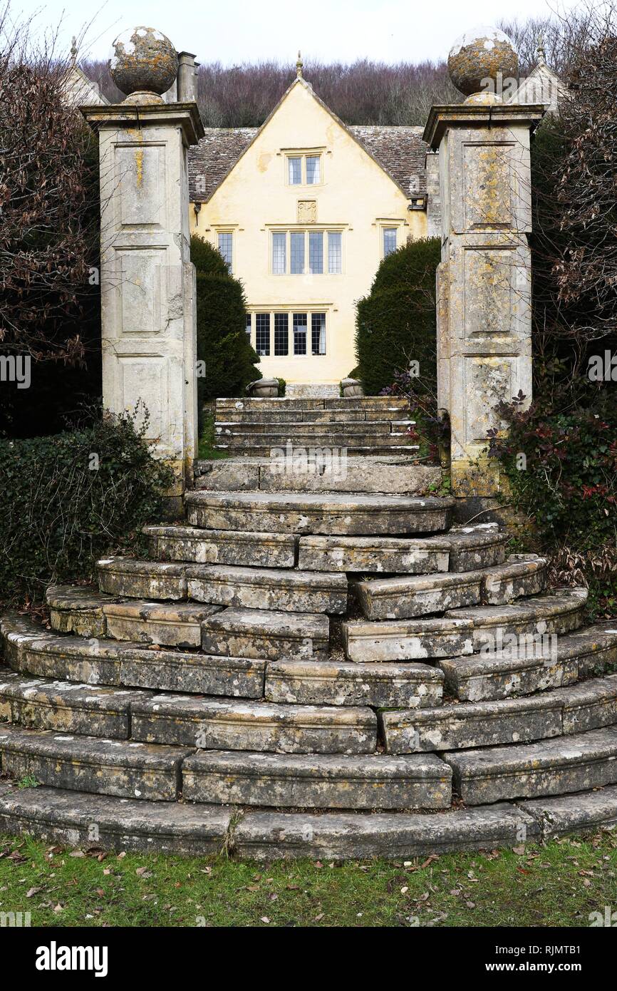 Owlpen Manor, the grade 1 listed Tudor country house in the village of ...