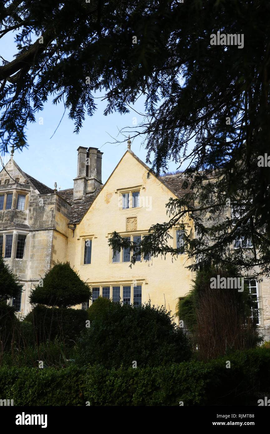 Owlpen Manor, the grade 1 listed Tudor country house in the village of ...