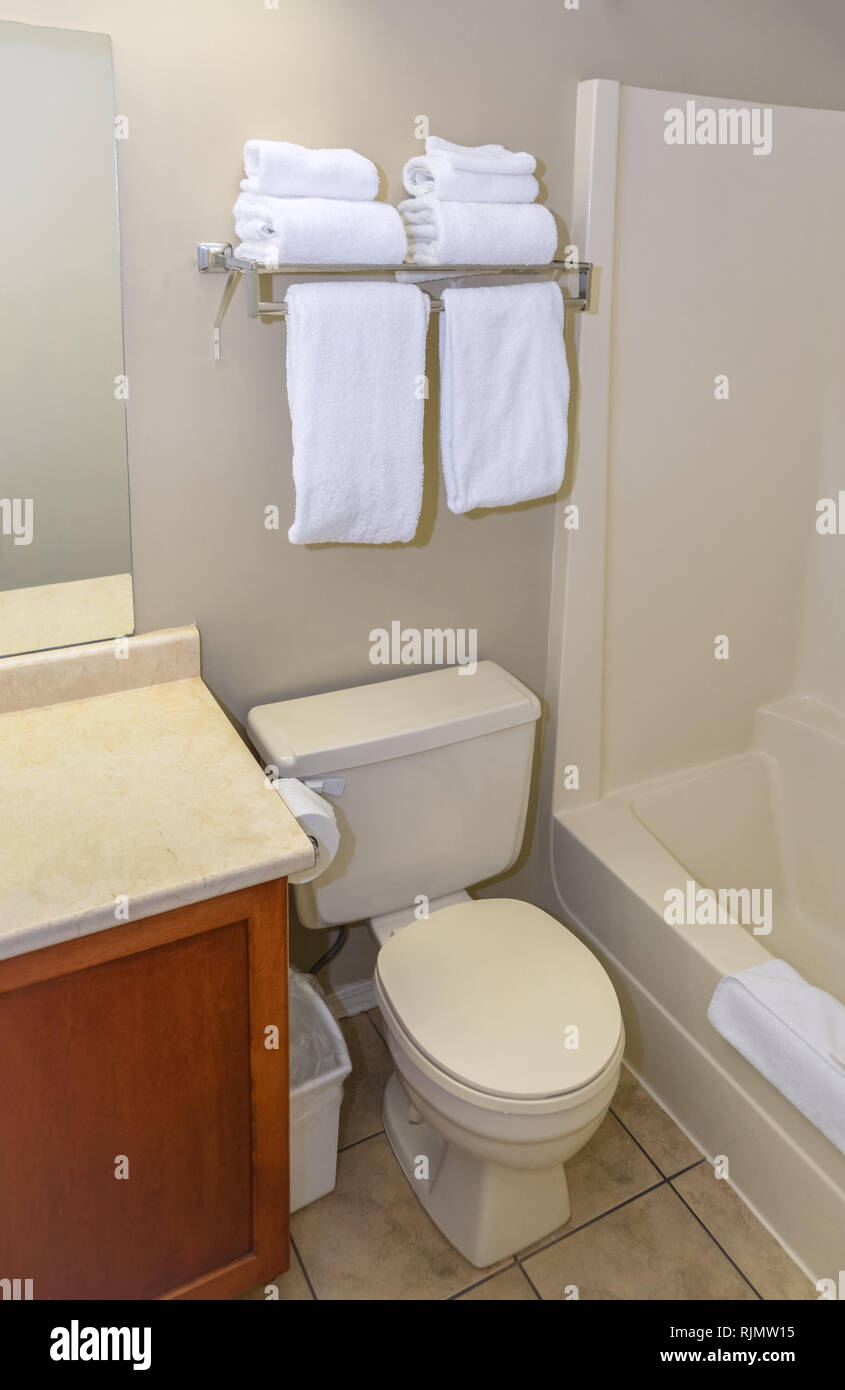 Fragment of bathroom with toilet and bath tub Stock Photo - Alamy