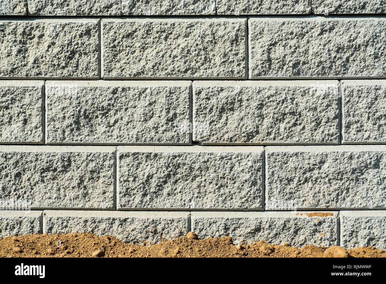 Stone wall texture. Concrete block wall of land terrace Stock Photo - Alamy