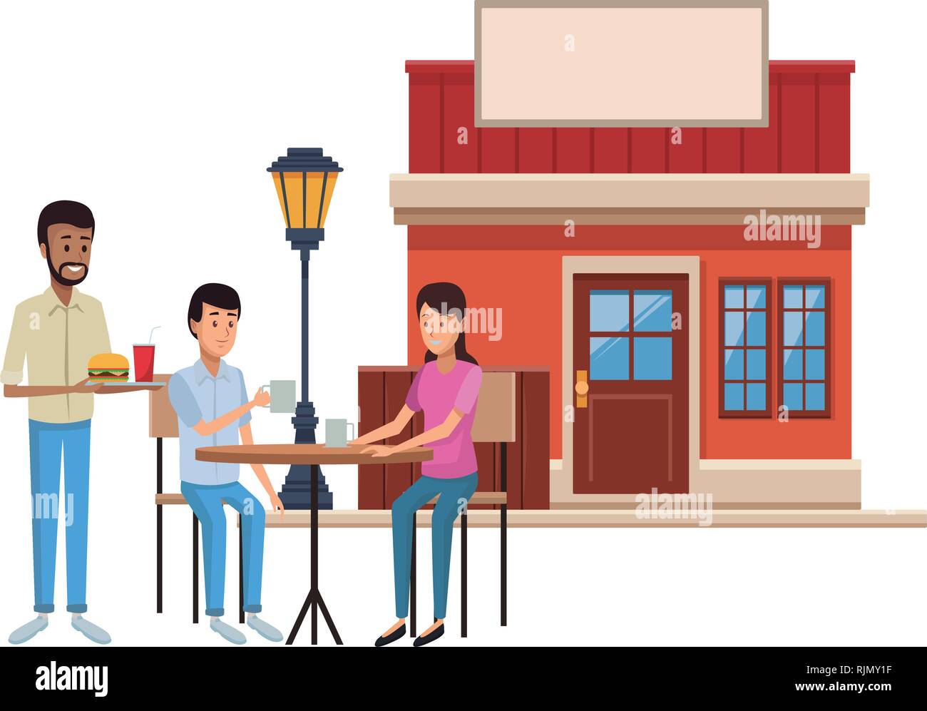 Shopping mall fast food Stock Vector Images - Alamy