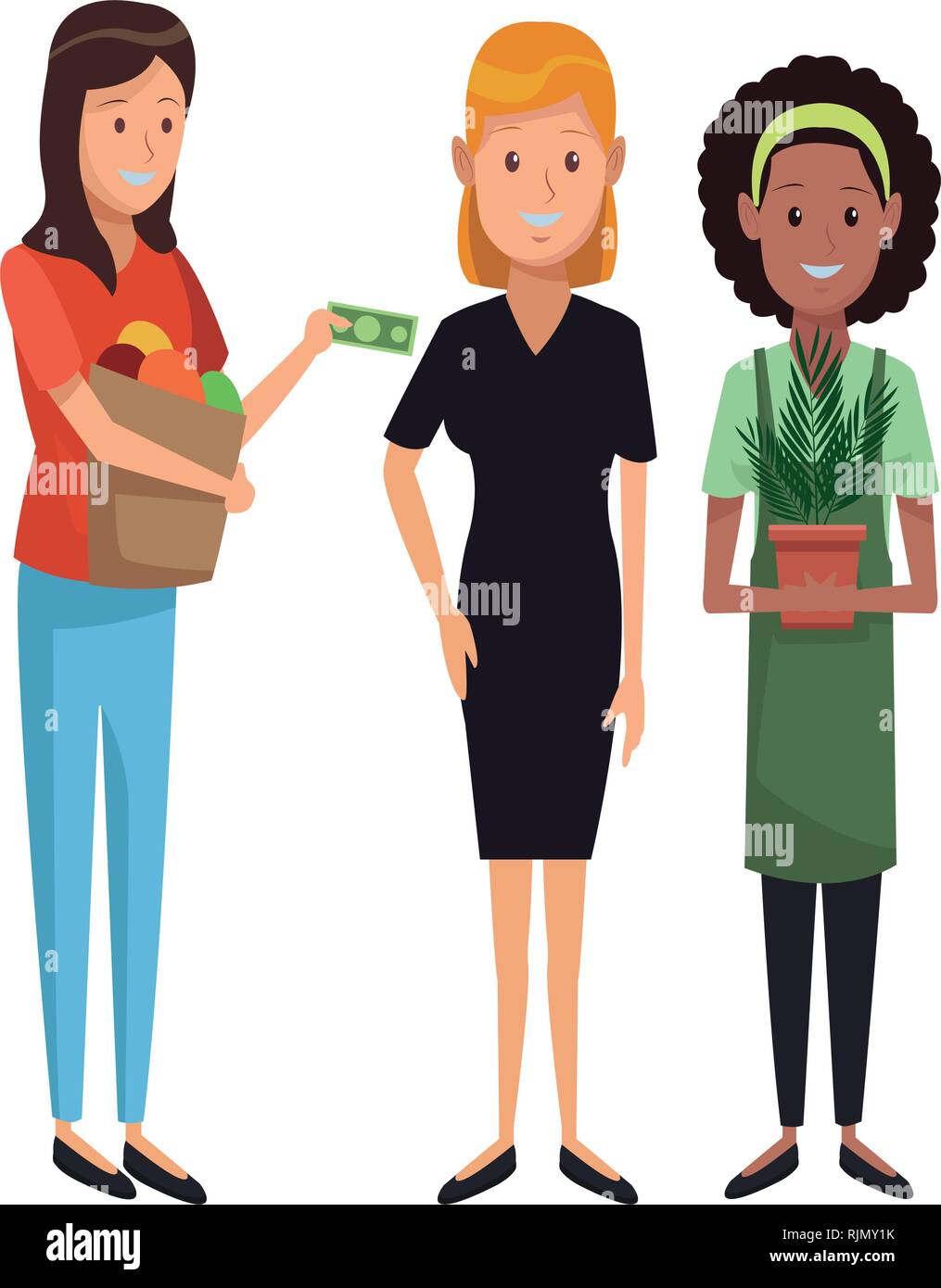 young women cartoon Stock Vector Image & Art - Alamy