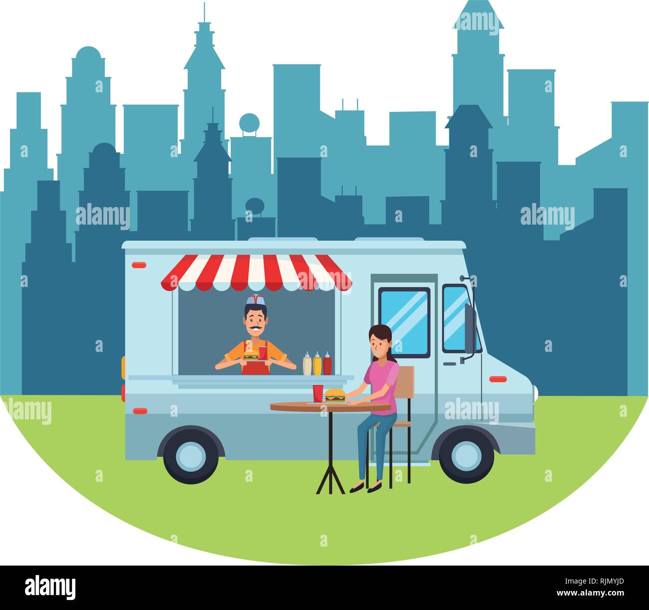 fast food truck cartoon Stock Vector Image & Art - Alamy