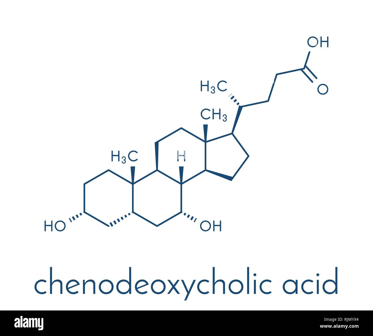 Chenodeoxycholic acid drug molecule. Skeletal formula Stock Vector ...