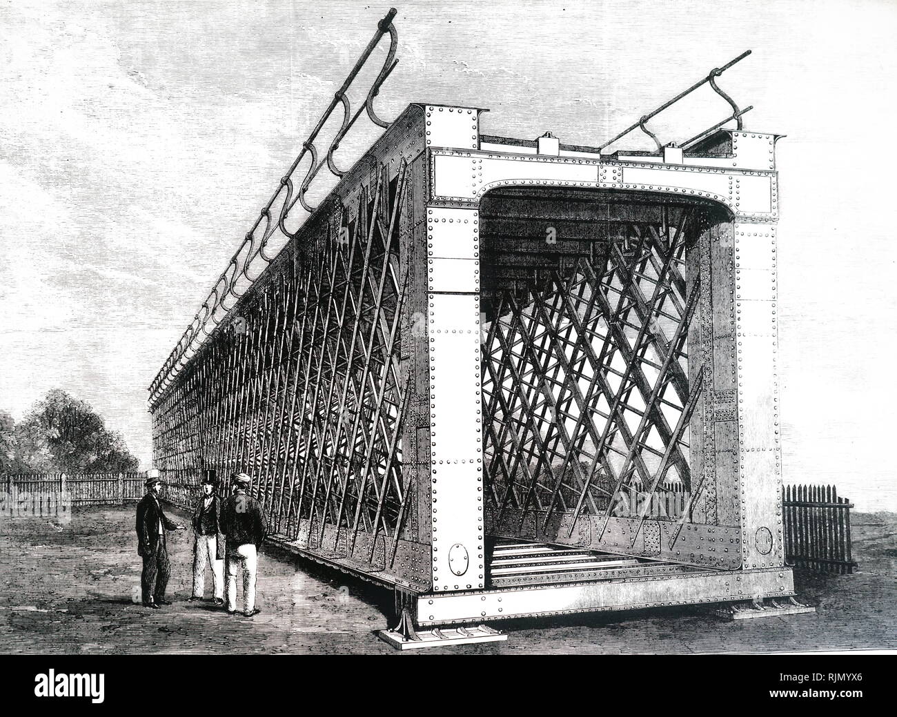 Iron lattice bridge to be erected across jumna hi-res stock photography ...