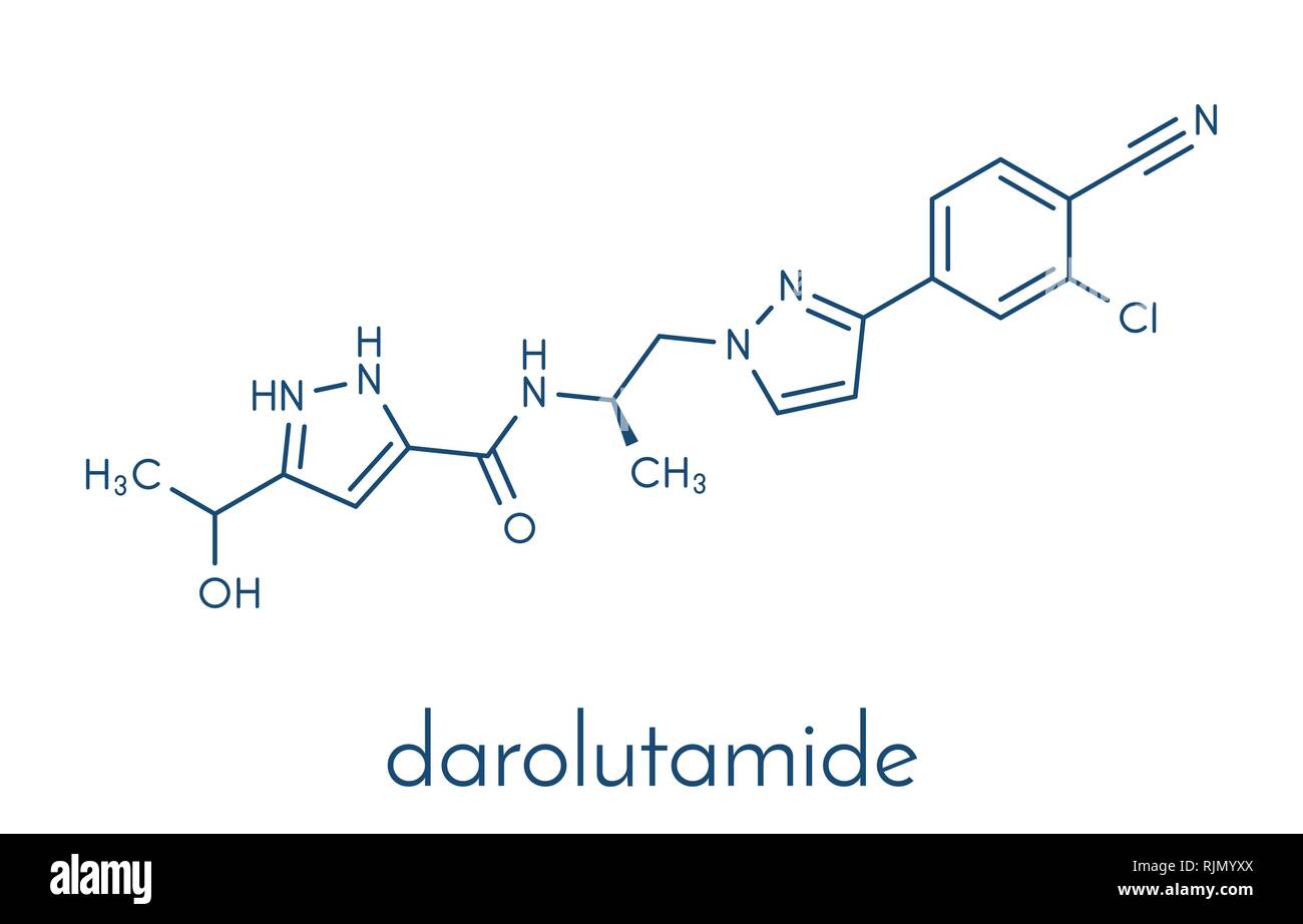 Darolutamide prostate cancer drug molecule. Skeletal formula Stock ...