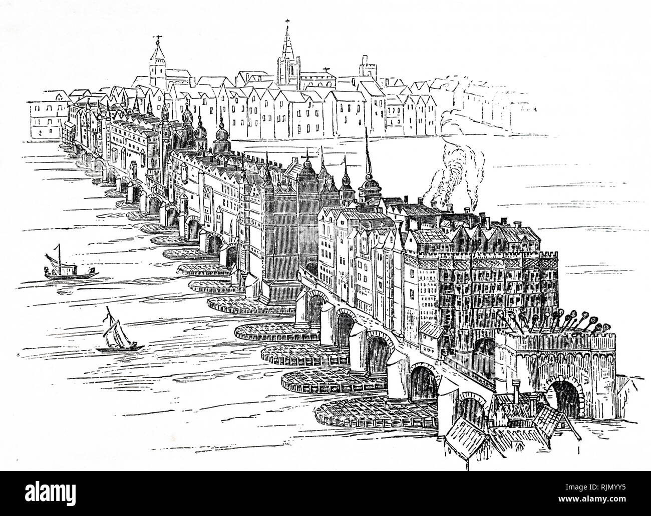 Old london street illustration hi-res stock photography and images - Alamy