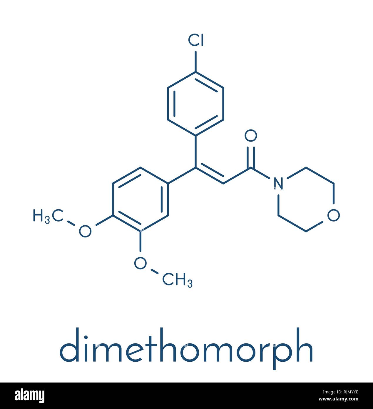 Dimethomorph fungicide molecule. Skeletal formula Stock Vector Image ...